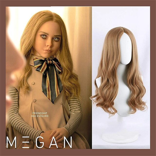 Synthetic Wig Megan M3GAN Curly Middle Part Machine Made Wig Medium ...