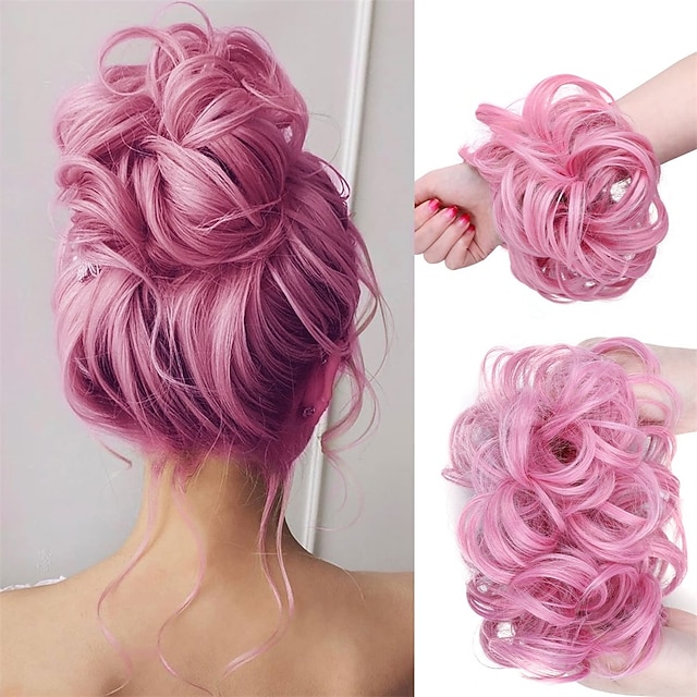 chignons en désordre postiche cheveux chouchous plein épais morceau de ...