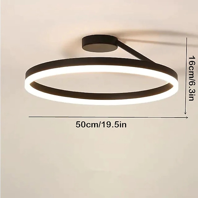 LED Ceilling Light 50cm 1-Light Ring Circle Design Dimmable Aluminum ...