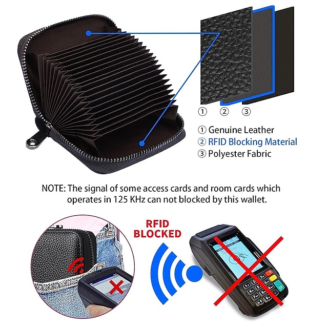 RFID 20 Card Slots Credit Card Holder Genuine Leather Small Card Case ...