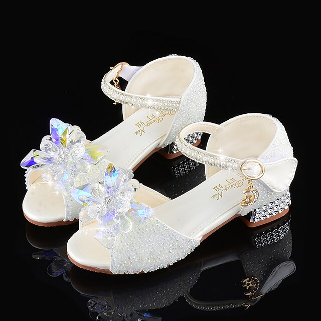 Girls' Sandals Daily Glitters Dress Shoes Heel Leather Glitter Portable ...