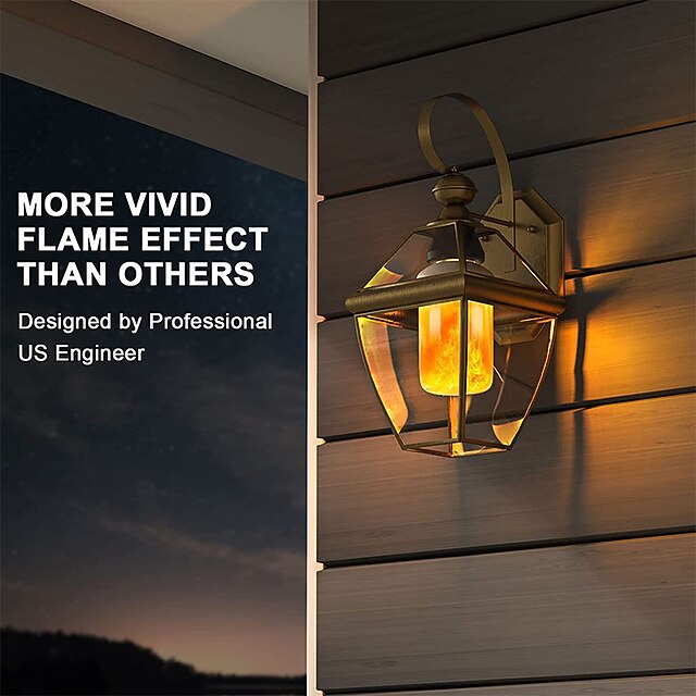 LED Flame Light Bulb E27 Dynamic Flame Effect Fire E14 Light Flashing ...