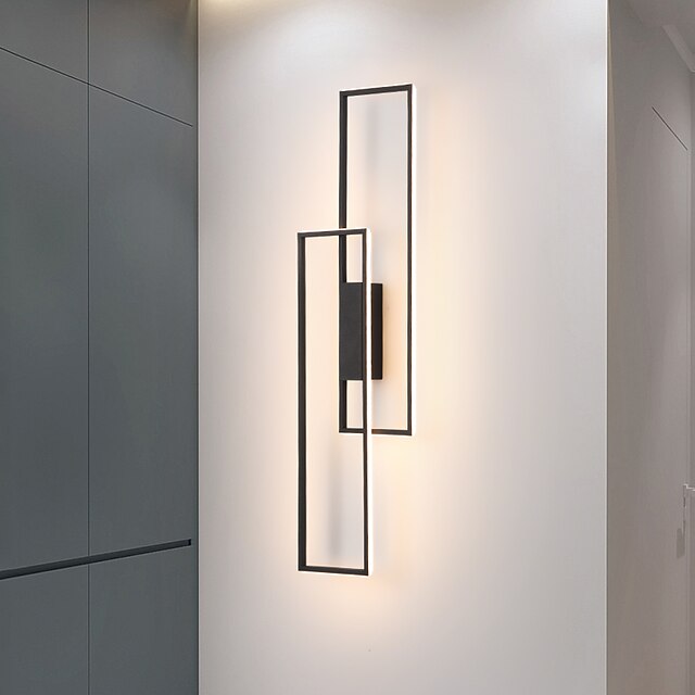 Lightinthebox LED Wall Lights Indoor Black Rectangle Double Light Wall ...