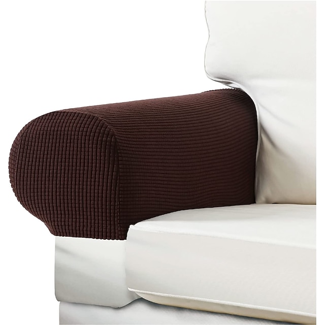 2 Pcs Stretch Armrest Covers Spandex Jacquard Arm Covers Soft and ...