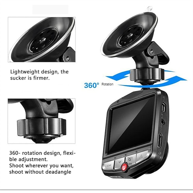 1080p New Design / Full HD Car DVR 150 Degree Wide Angle 2.4 inch IPS ...