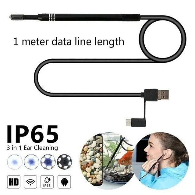 3 in 1 Endoscope Camera Otoscope Ear Cleaning Kit for Toothpicks Earwax ...