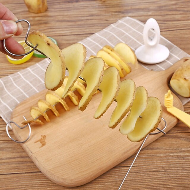 1Set Stainless Steel Tornado Potato Spiral Slicer - Manuel Cutter ...