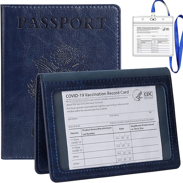 1Pc Passport Holder Travel Bag Passport And Vaccine Card Holder Combo ...