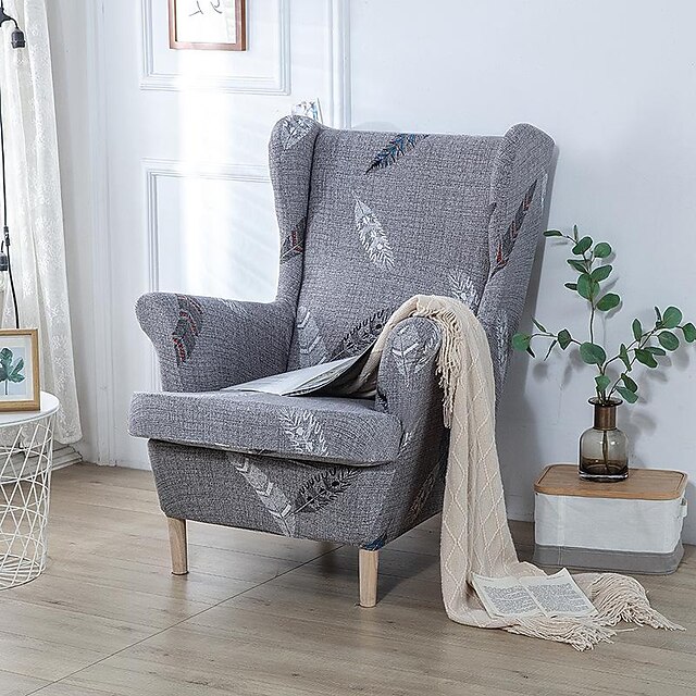 Stretch Wingback Chair Cover Wing Chair Slipcovers With Seat Cushion ...