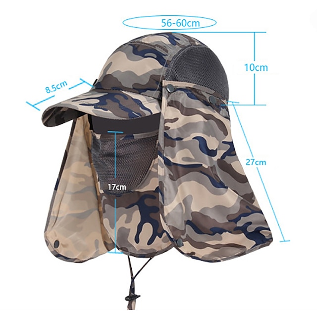 Fishing Hat Sun Protection Fishing Cap with Removable Face Neck Flap ...