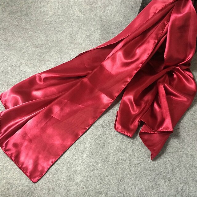 Wedding Bridal Satin Chiffon Evening Scarve for Women Silky Solid Color ...
