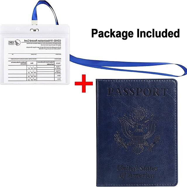 1Pc Passport Holder Travel Bag Passport And Vaccine Card Holder Combo ...