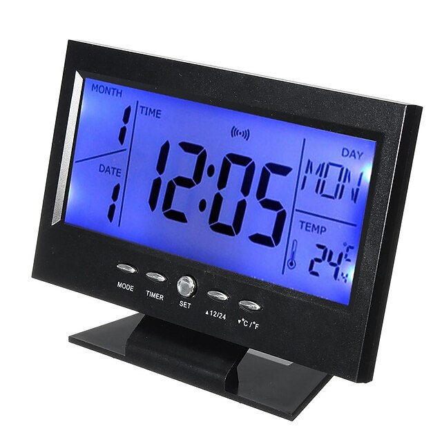 Intelligent Digital Clock Voice Control Snooze Backlight Creative ...
