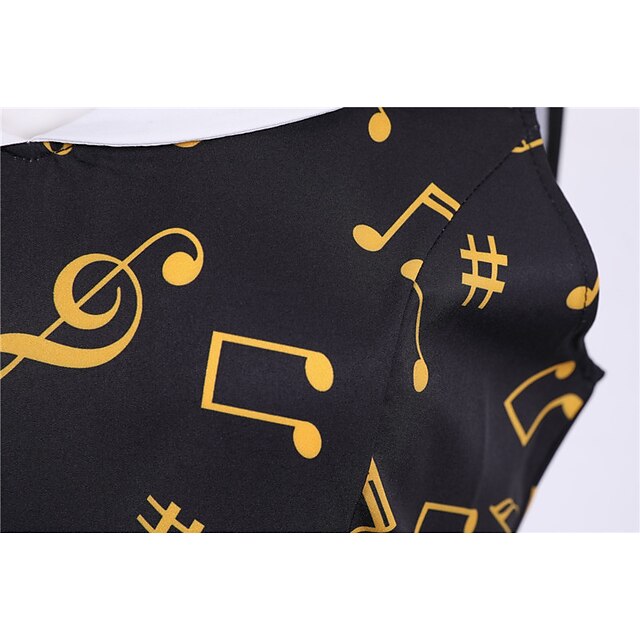 Retro Vintage 1950s Vintage Dress Swing Dress Flare Dress Musical Notes ...