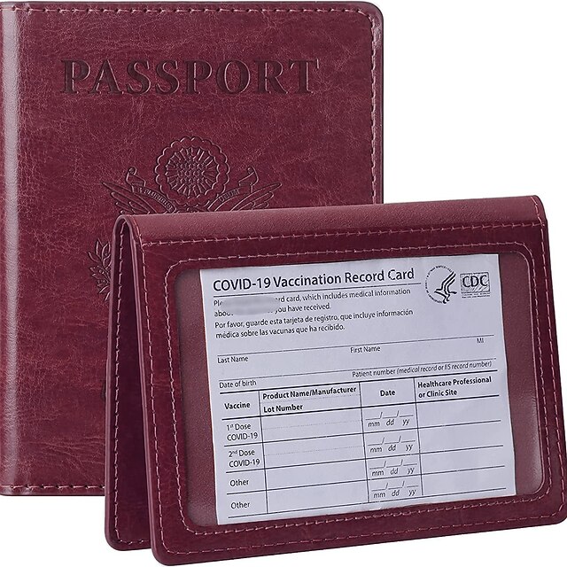1Pc Passport Holder Travel Bag Passport And Vaccine Card Holder Combo ...