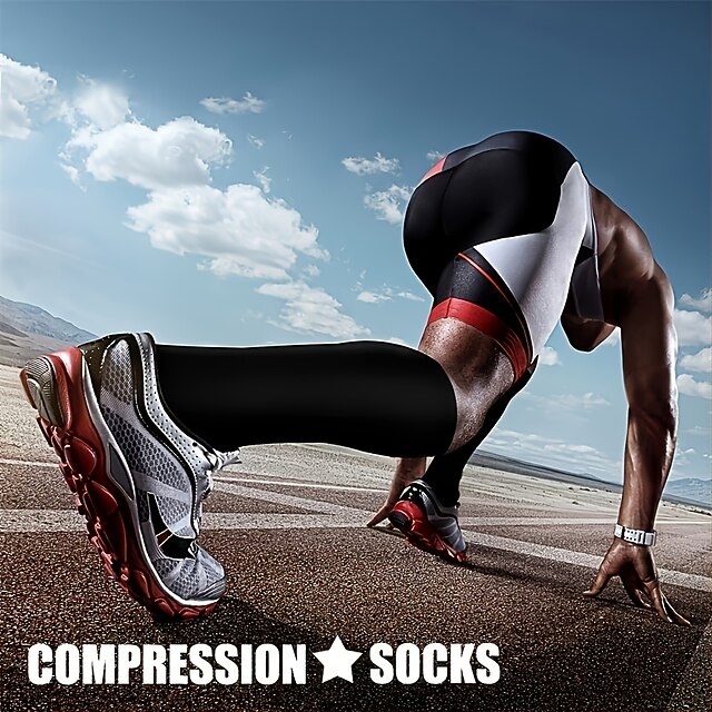 6 Pairs Athletic Compression Sports Socks Long Men's Women's Socks ...