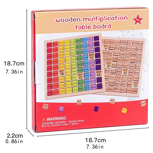 Montessori Educational Wooden Math Toys 99 Multiplication Table Math ...