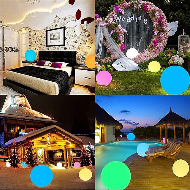 LED Floating Pool Lights 40cm Glowing Ball Inflatable Luminous Ball LED ...