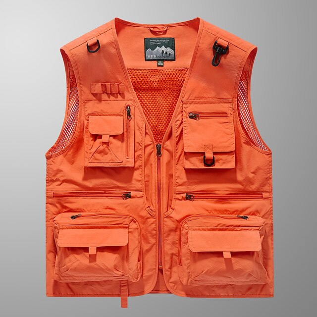Men's Outdoor Vest Hiking Vest Sleeveless Vest Zipper Pocket Basic ...