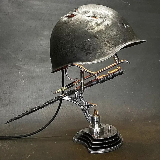 Table Lamp Desk Lamp Military Helmet Home Decor Loft Style Decoration ...