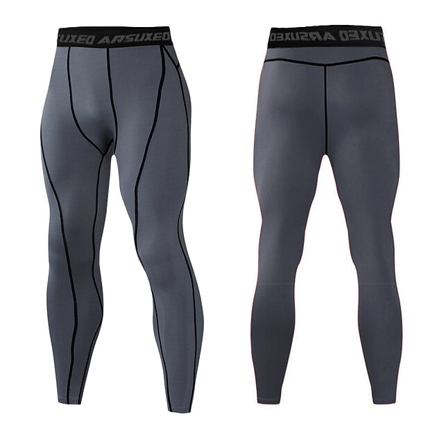 Arsuxeo Men's Compression Pants Running Tights Leggings Base Layer ...