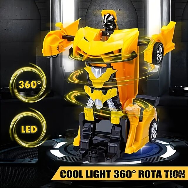 Remote Control Transform Car Robot Toy With Lights Deformation RC Car ...