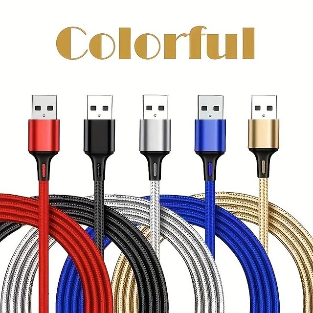 3 In 1 Cables ,Phone Charger Cord A/C To Phone +Type C+Micro Nylon ...