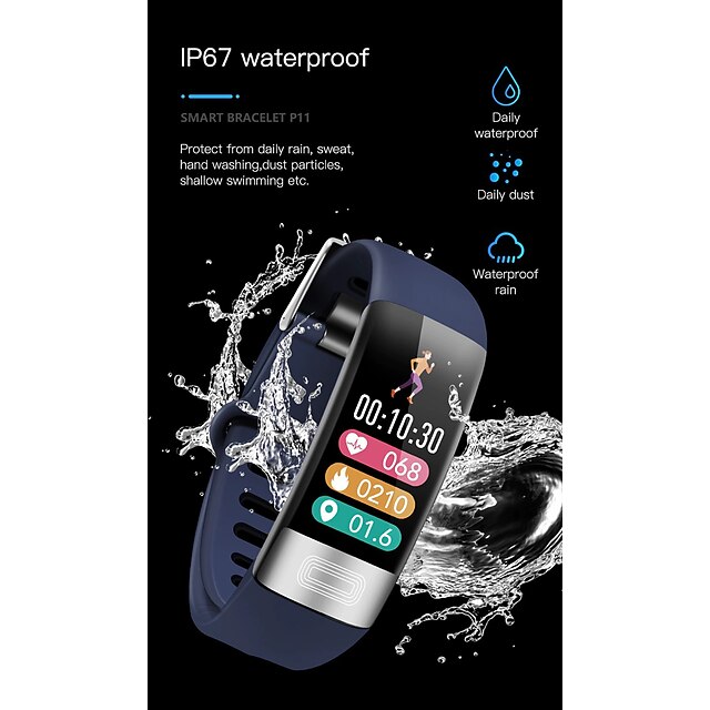 P11 PLUS Smart Watch 0.96 inch Smart Wristbands Fitness Band Pedometer ...
