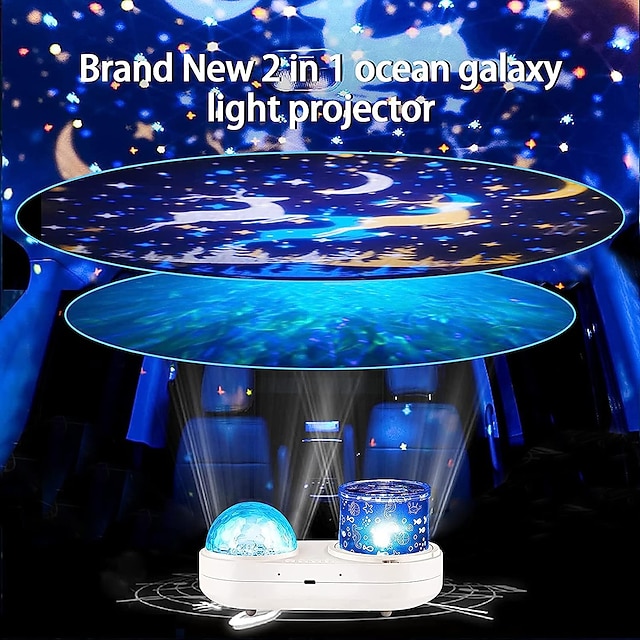Ocean Light Projector Jellyfish Lamp 360 Degree Rotating Night Lights ...