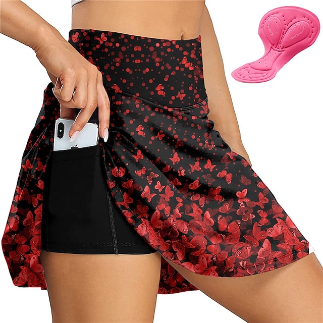 Women's Graphic Butterfly Cycling Skort Skirt Bike Skirt Bottoms Race ...