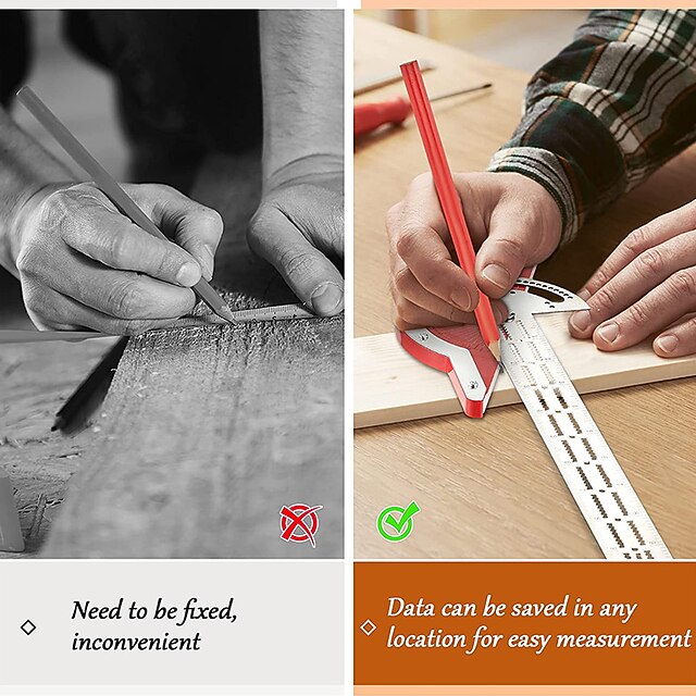 Woodworker Edge Rule Stainless Steel Square Edge Ruler Woodworking ...