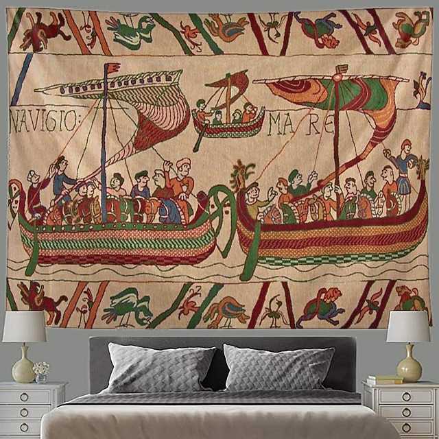 Bayeux Medieval Tapestry Middle Age Tapestry Wall Art Large Tapestry ...