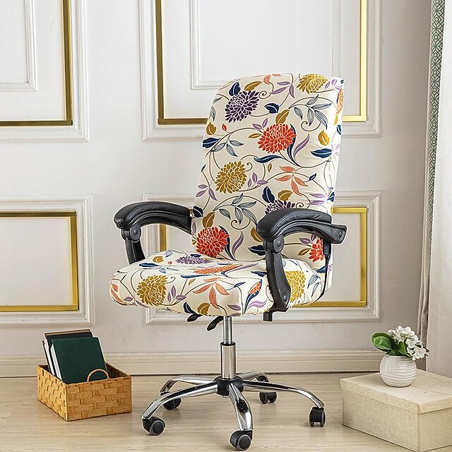 Computer Chair Cover, Stretch Office Chair Cover Rotating Gaming Seat ...