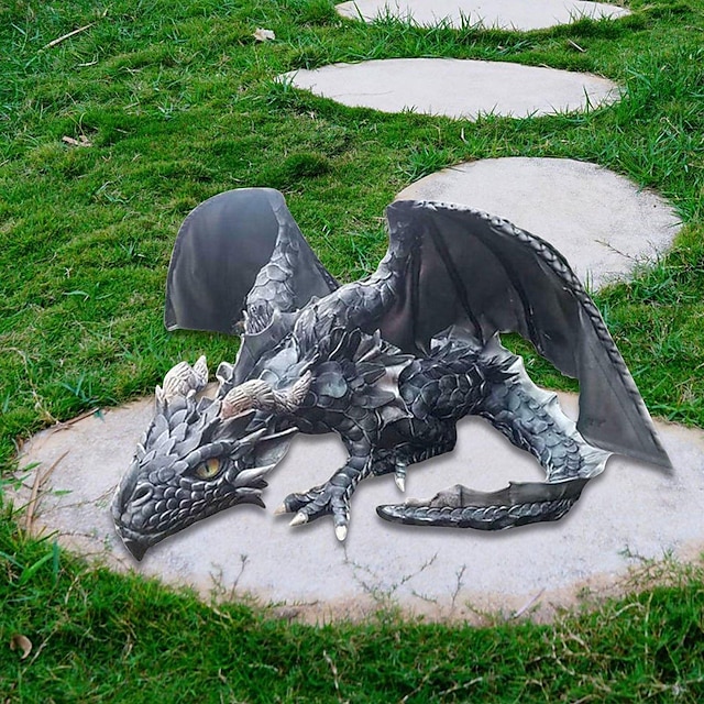 Big Squatting Dragon Sculpture, Resin Gothic Dragon Statue, Handicraft ...