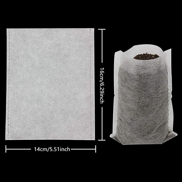 100pcs Nursery Growing Bags, Non-Woven Fabric Seedlings Grow Bag For ...
