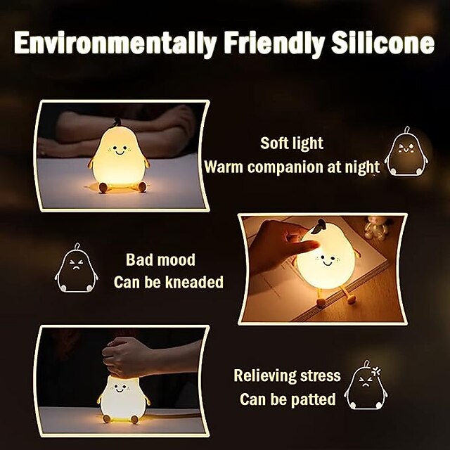 Cute Sleeping Silicone Night Light Gift Bedroom Sleeping Bedside Tap ...