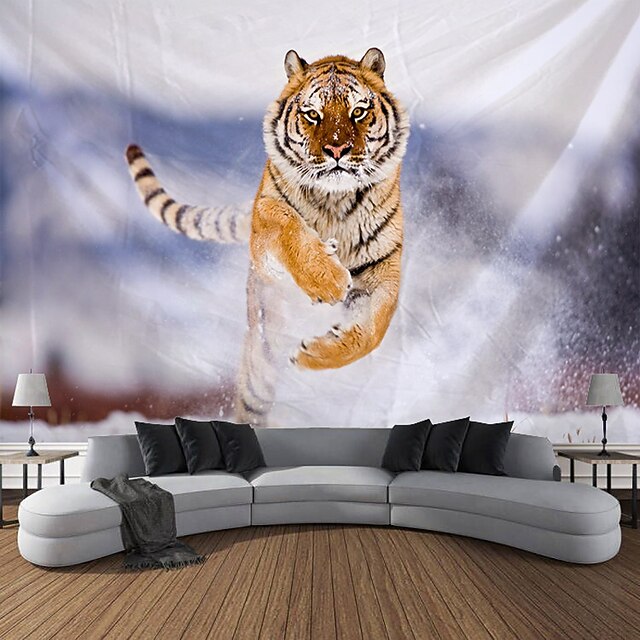 Forest Wildlife Tiger Hanging Tapestry Wall Art Large Tapestry Mural ...