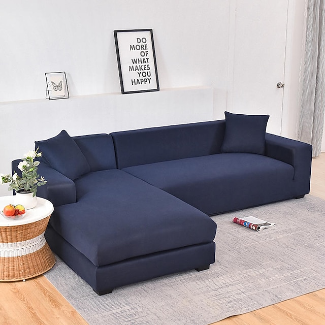 Stretch Sofa Cover Slipcover Burgundy Elastic Modern Sectional Couch ...