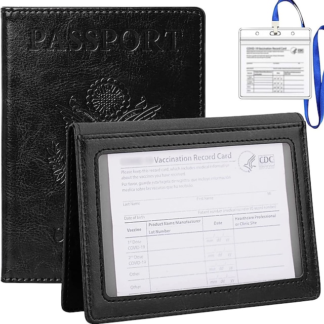 1Pc Passport Holder Travel Bag Passport And Vaccine Card Holder Combo ...