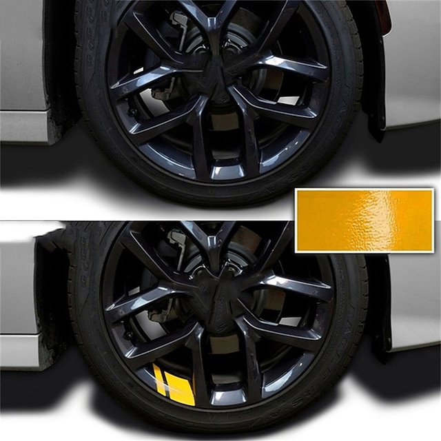 6Pcs Universal Car Wheel Rim Vinyl Stickers Reflective Hash Mark Stripe ...