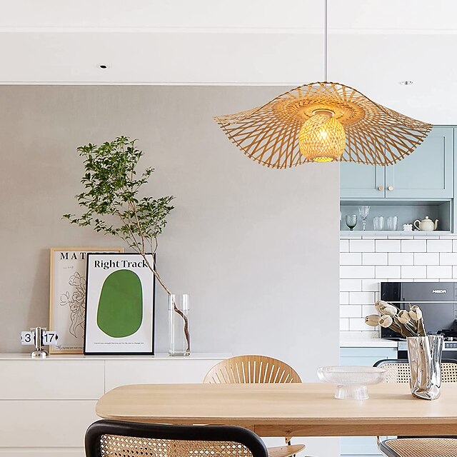 Bamboo Weaving Ceiling Chandelier Retro Idyllic Style E26/E27 ...