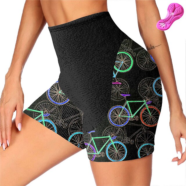 Women's Graphic Cycling Shorts Bike Padded Shorts / Chamois Bottoms Mountain Bike MTB Road Bike ...