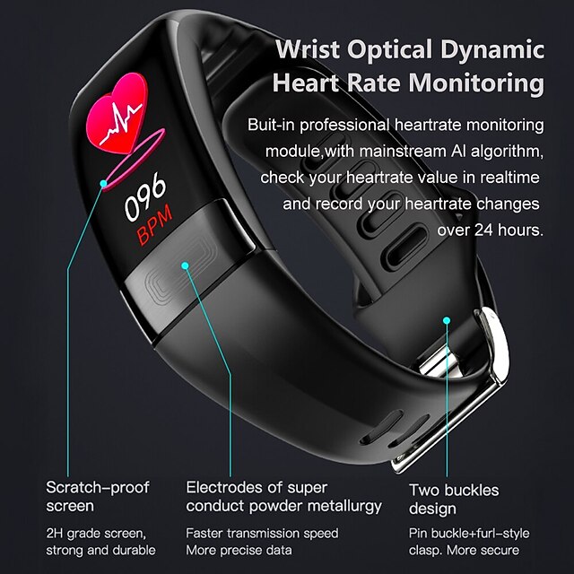 P11 PLUS Smart Watch 0.96 inch Smart Wristbands Fitness Band ECG+PPG ...