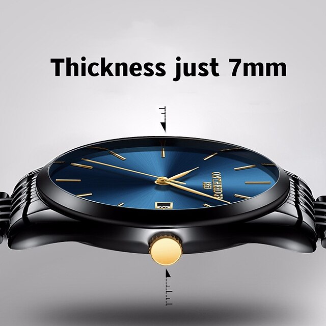 Ultra-Thin Men's Quartz Watch Men Analog Luxury Minimalist Classic ...