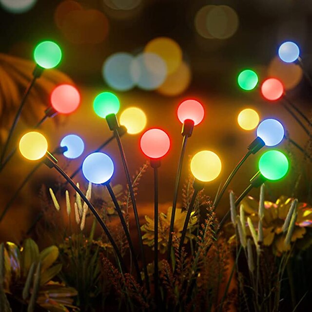 Solar Garden Light Waterproof Firefly Lights Outdoor Starburst Swaying Lights 2 Modes 6/8/10 ...