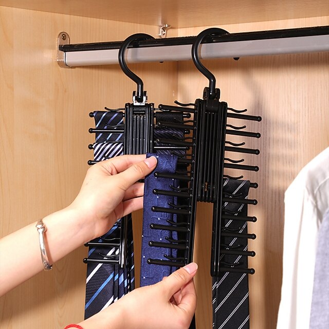 Adjustable Tie Storage Rack 360 Degree Rotating Household Tie Shelf ...