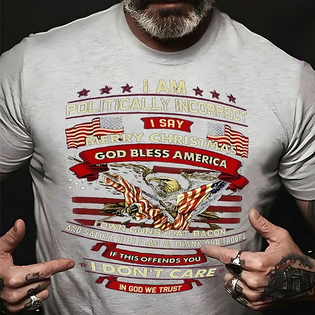 Graphic Prints Eagle National Flag Red Blue Green T shirt Tee Graphic ...