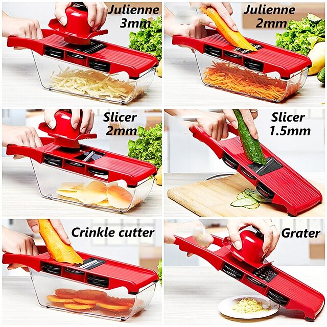 7 in 1 Multifunctional Vegetable Cutter Grater Food Slicers Shredders ...