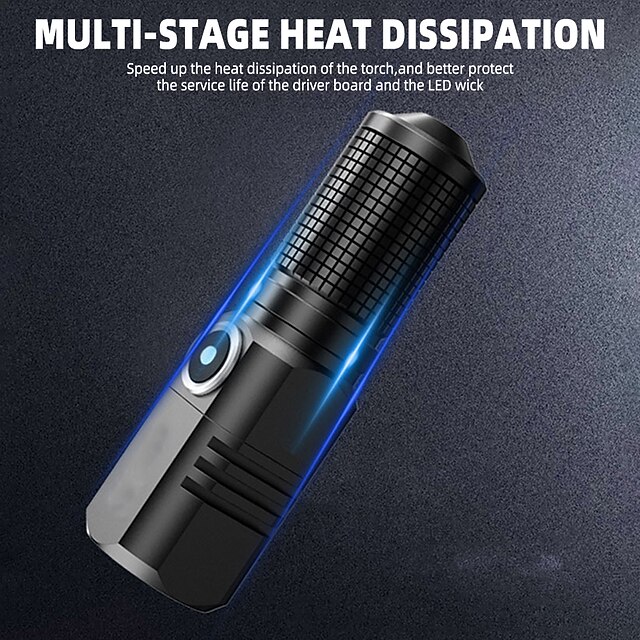 Waterproof XHP50 LED Flashlight Mini USB Torch Rechargeable Zoom ...