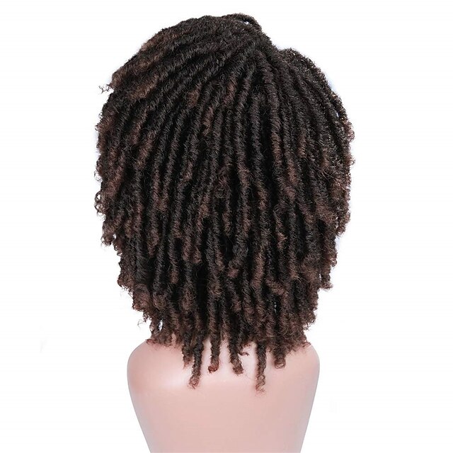Dreadlock Wig Short Twist Wigs for Black Women and Men Afro Curly ...